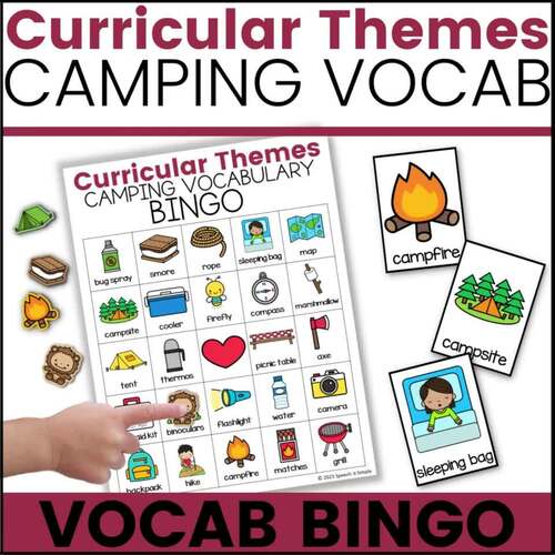 CAMPING Vocabulary Bingo for Speech Therapy | Curricular Themes | TPT