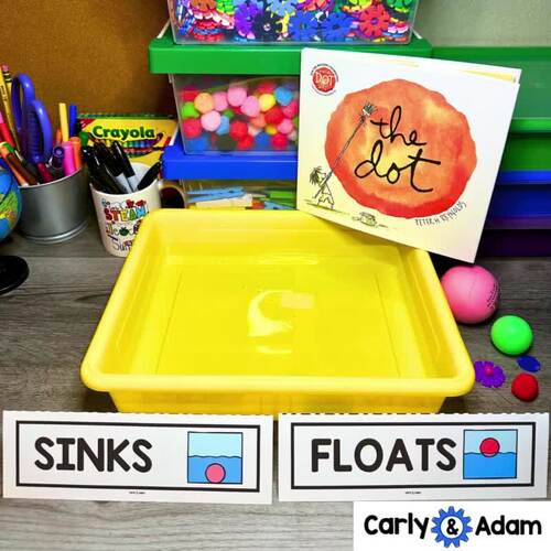 Kindergarten Dot Day STEM Activity Sink or Float The Dot by Peter Reynolds