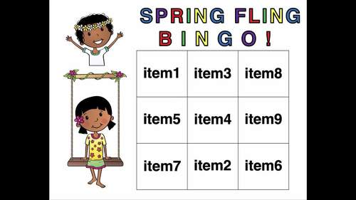 Editable Spring Bingo 6 Differentiated Sets of 30 Cards Each 180 Cards