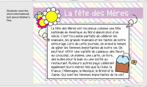 French Mother's Day Digital Activities | La fête des Mères | TPT