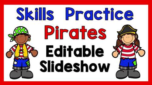 Editable Slideshow to Practice Sight Words, Math Facts, and More, Pirates