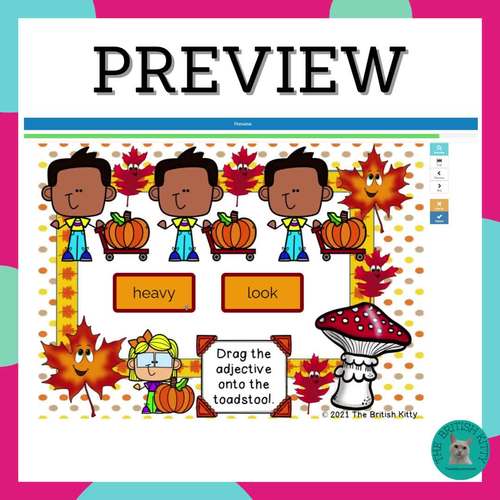 Fall Fun Drag The Noun Verb Adjective Adverb Boom Cards™ by The British ...