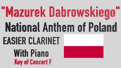 Polish National Anthem for Easy Clarinet & Piano - SHEET MUSIC & RESOURCES