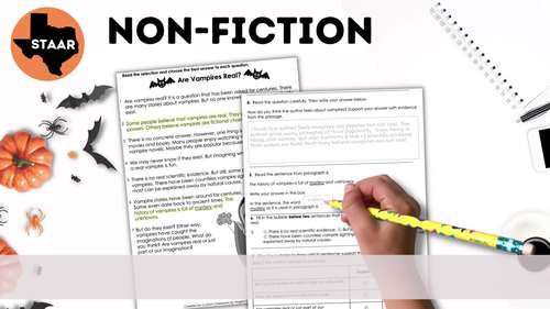 STAAR Halloween Non-Fiction Reading Comprehension Passage Print & Digital