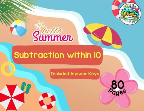 Summer Math Review: Subtraction within 10 with Pictures | TPT