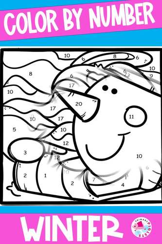 WINTER COLOR BY NUMBER by Primary Piglets | TPT