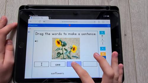 Summer BOOM CARDS™ for Speech Therapy | Building Sentences Activity