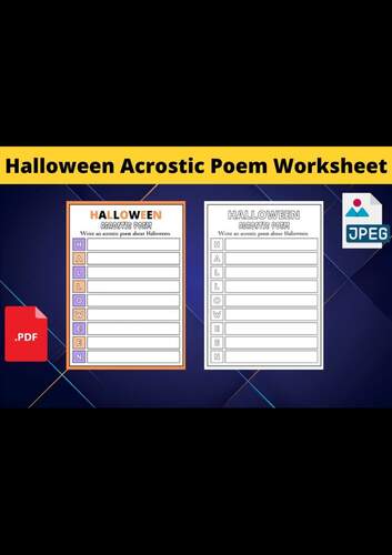Halloween Acrostic Poem Worksheet by Ethuya | TPT