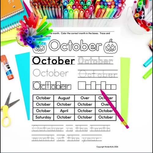 Days of the Week and Months of the Year Worksheets, Calendars, and ...
