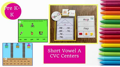CVC Short Vowel A Activities | PreK and Kindergarten by Joy's Classroom ...