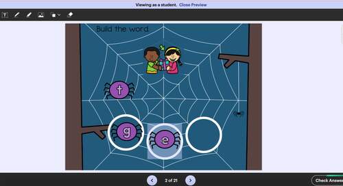 Halloween Phonics CVC Short E Digital Word Building Google Slides | 1st ...