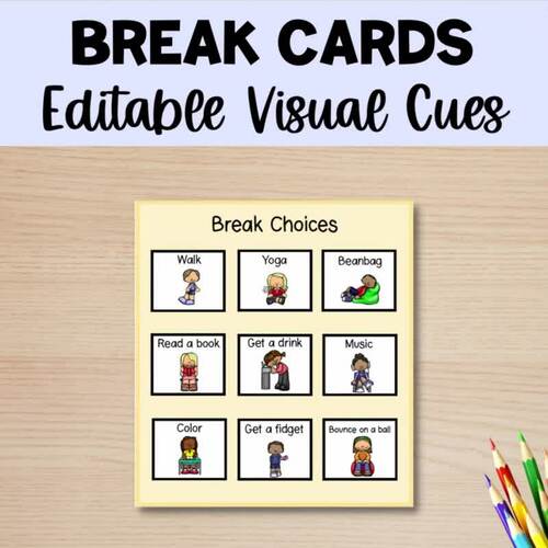 Break Choices Editable Visual Cues by Beltran's Behavior Basics | TPT