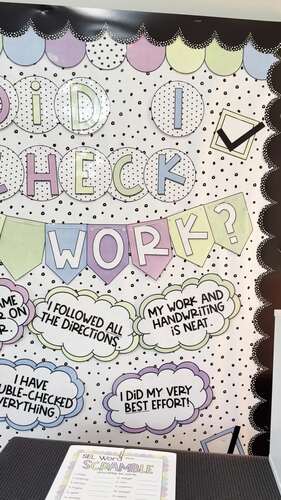Did I Check My Work? Bulletin Board Kit | Pastel Color Scheme | TPT