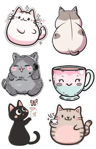 Cute Cat Stickers for student reward and digital planner by Mrs Wong