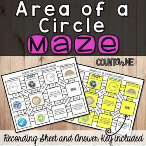 No Prep Area of Circles Maze by Thriving Teacher Inc | TPT