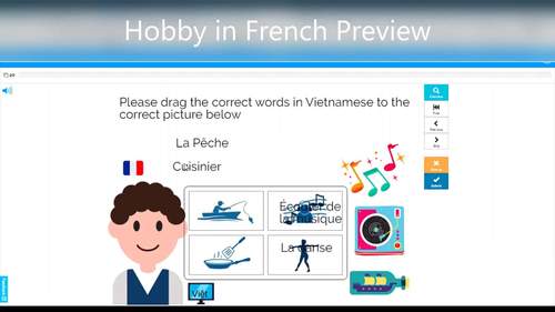 HOBBIES French Distance Learning | Hobby French BOOM Cards™ Task Cards