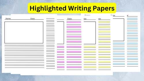 Highlighted Writing Paper by thebrightsideofme | TPT