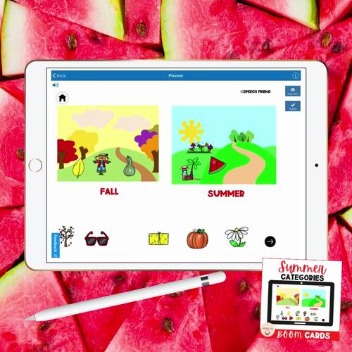 Summer Categories Boom Cards by Speech Friend | TPT