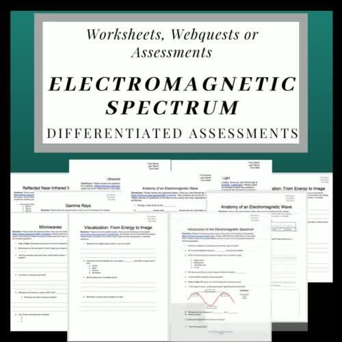 Electromagnetic Spectrum & Waves: NASA Based Worksheets, Review or ...