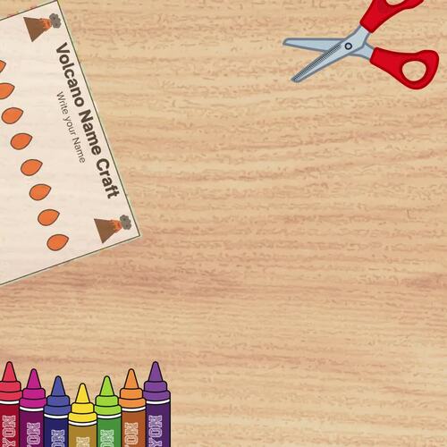 Volcano Name Craft Template-Bulletin Board Natural Disaster-Cut & Paste ...