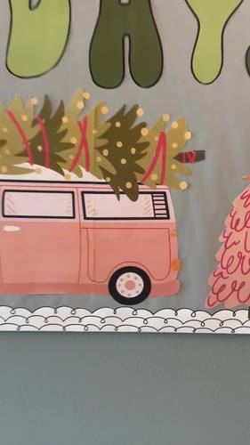 Holly Jolly Holidays Bulletin Board Kit or Door Decor for Retro Festive ...