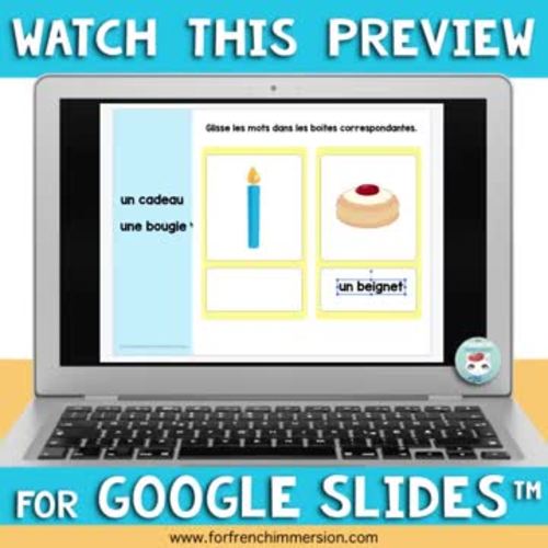 French Hanukkah Vocabulary Activities for Google Slides™ | Hanoukka