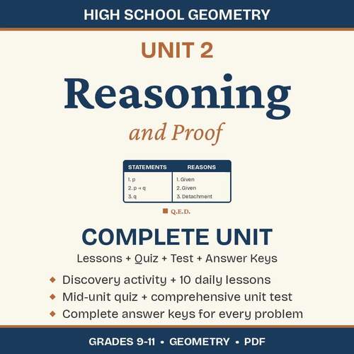 Geometry Unit 2: Reasoning & Proof | Complete Unit with Answer Keys