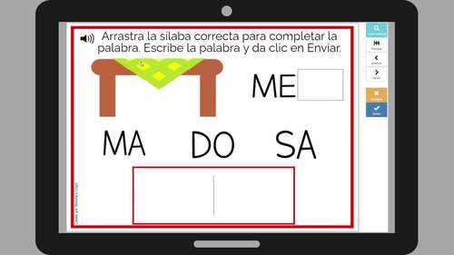 Silabas finales Word Work in Spanish Boom Cards Syllables in Spanish ...