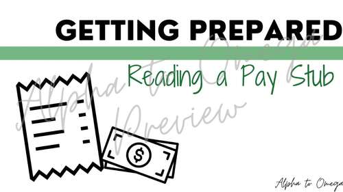 Reading a Pay Stub for Transition Students by Tabitha Shine | TPT