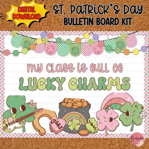 St. Patrick's Day Bulletin Board Kit | Lucky Charms Groovy Decor ...
