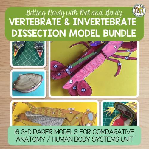 Vertebrate & Invertebrate Zoology | Biology Dissection 3-D Paper Model ...