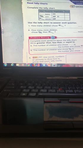 Go Math Grade 1 Chapter 10 Lesson 5 Read Tally Charts Homework | TPT