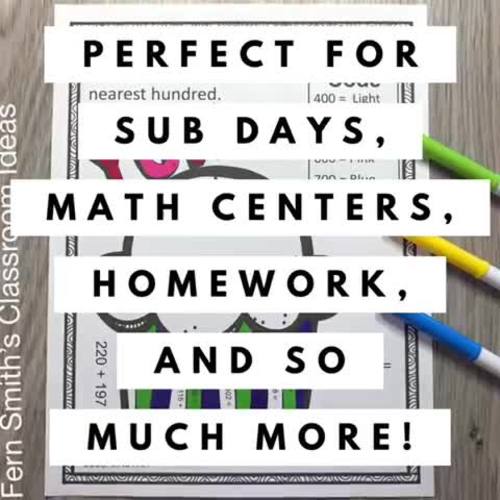 Estimate Sums Color By Number by Fern Smith's Classroom Ideas | TpT