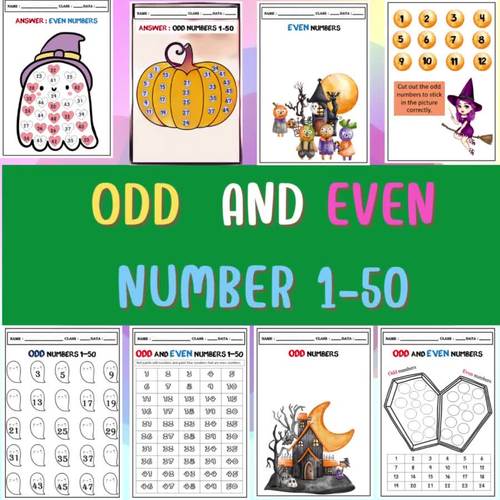 Odd and even numbers - worksheets and activities {Halloween theme}