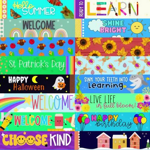 Animated Google Classroom headers banners MEGA BUNDLE for all year