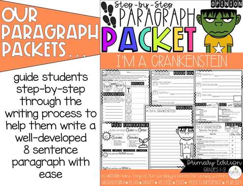 I'm a Crankenstein | Step by Step Paragraph Packet | Opinion Writing