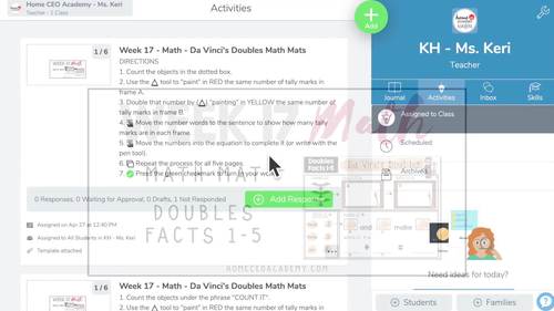 Digital Math Center - Doubles Facts 1-5 for Seesaw by Adsila Kids