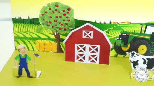 Farm Animals Pop Up Art Activity Craft - 100% Editable by Creative Lab