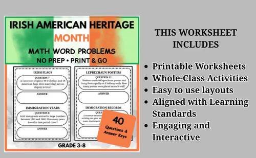 Irish-American History Math Problems– Irish-American Heritage Month ...