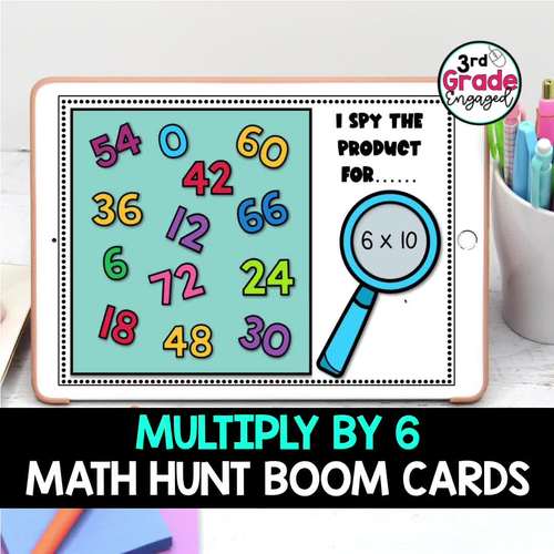 Multiply by 6 Multiplication Fact Fluency Practice Digital Math Boom Cards