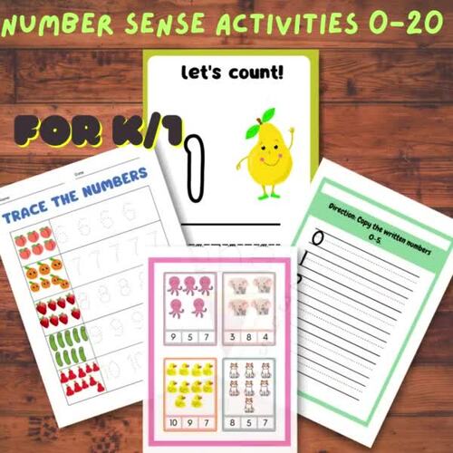 Number Sense Activities 0-20 by EDUCATION IS FUN | TPT