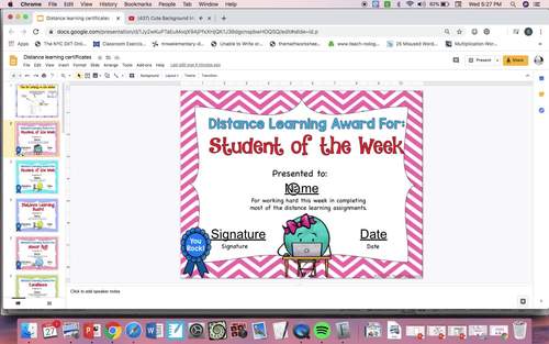 End of the Year Awards Editable for Distance Learning - Google Slides ...