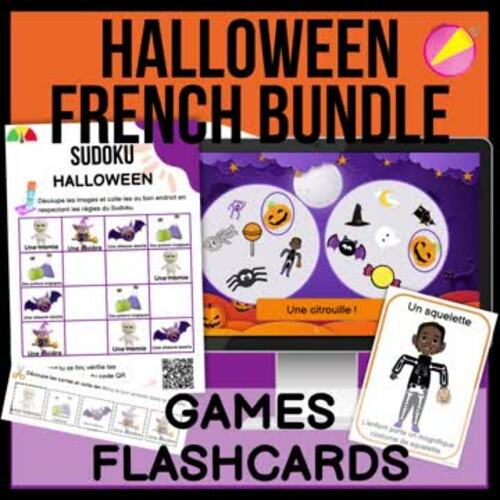 FRENCH HALLOWEEN VOCABULARY BUNDLE - FLASHCARDS AND GAMES DIGITAL ...