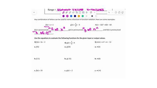 Evaluating Functions Guided Notes Worksheet And Video Lesson Editable