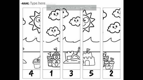 Summer Number Puzzles Game to 20 | Editable End of Year Math Counting ...