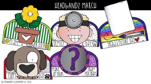 Headbandz clip art, March holidays, Toppers COMBO PACK by Melonheadz ...