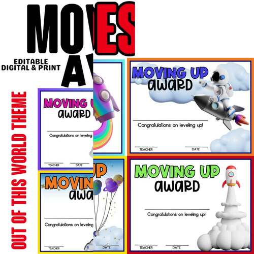 Moving Up AWARDS AND CERTIFICATES, "MOVING-UP", End of Year | TPT