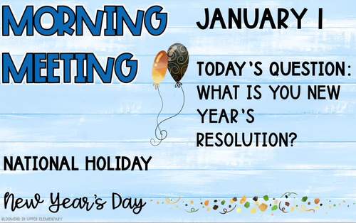National Daily Holidays Google Slides: JANUARY | Morning Meeting Slides