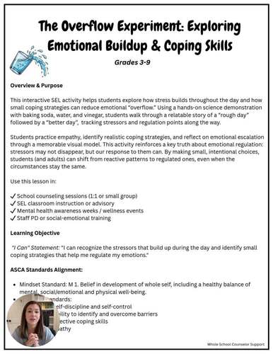 Coping Skills & Emotional Regulation SEL Activity | Stress Management ...