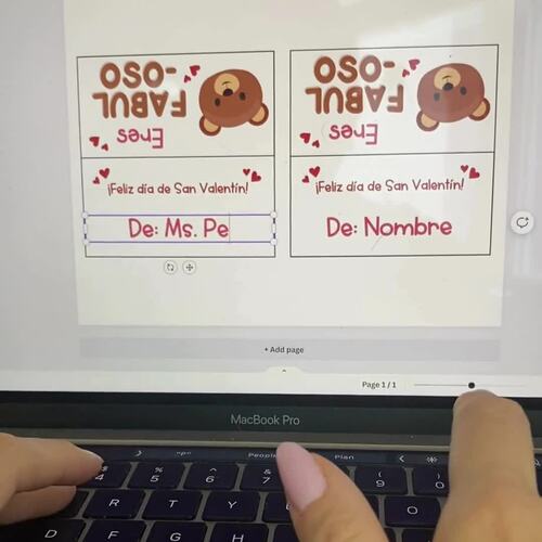 Editable Spanish Valentine's Day Teddy Tags, Classroom Valentine's Day
